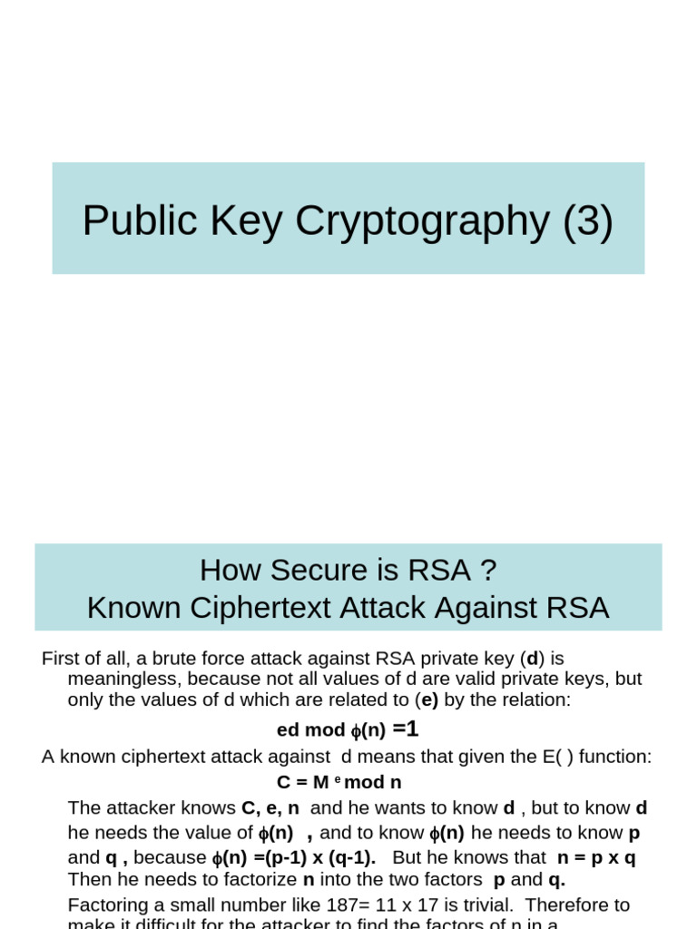 Public Key Cryptography 3 | PDF | Public Key Cryptography | Key (Cryptography)