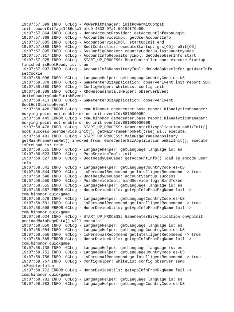GameCenterBizApplication Startup Logs | PDF | Computer Engineering | World Wide Web