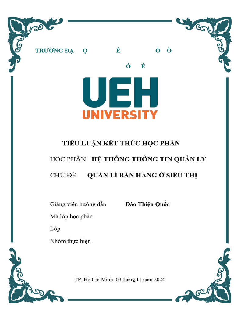 NHÓM 4 - TIỂU LUẬN HTTTQL CUỐI KÌ | PDF