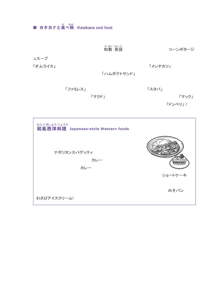 豆知識 Katakana and Food | PDF