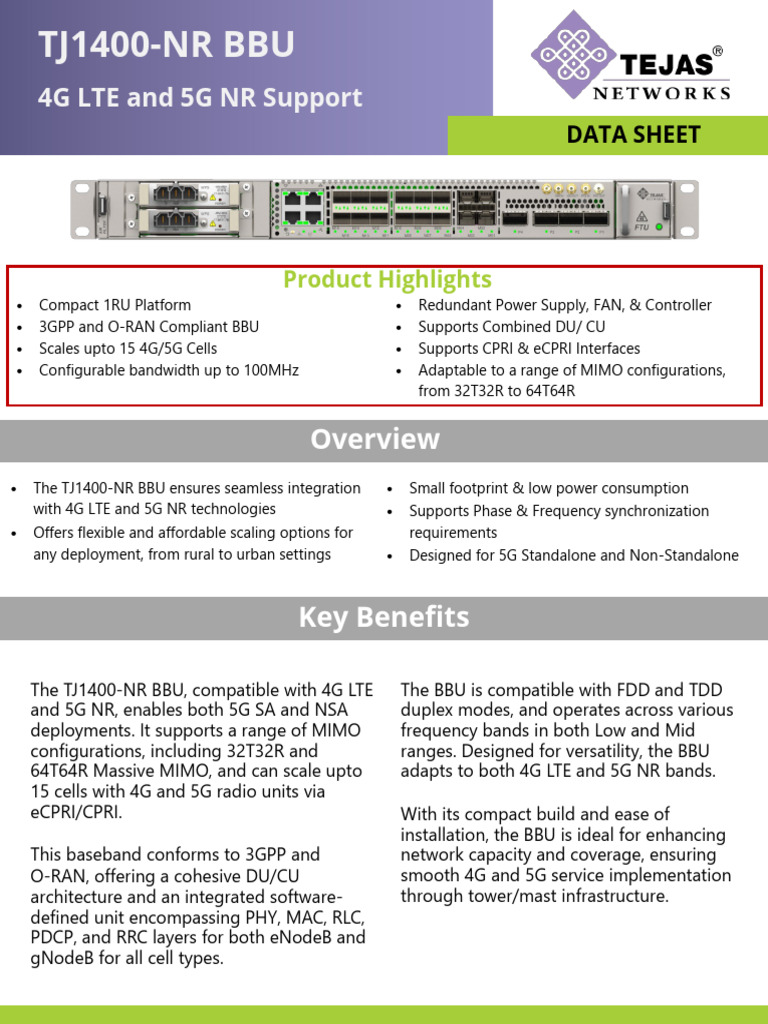 4G and 5G Baseband Unit | PDF | 4 G | Lte (Telecommunication)