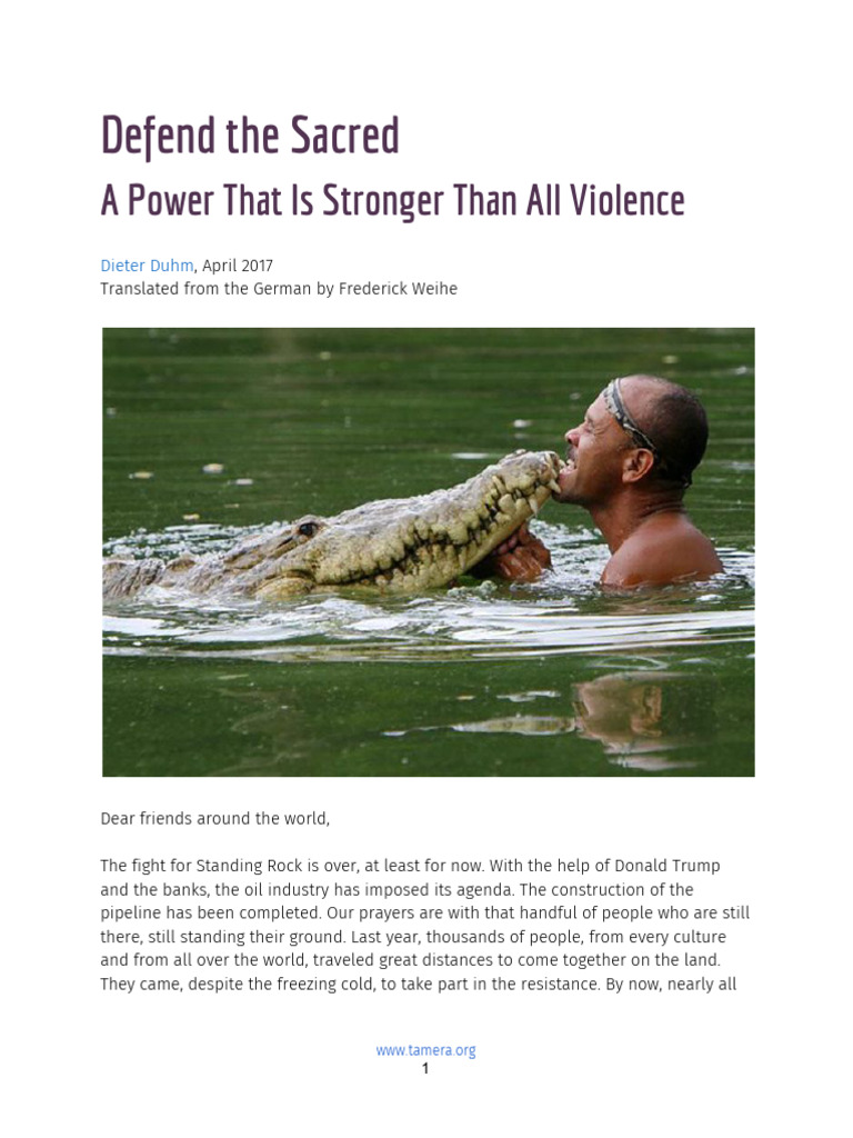Defend The Sacred - A Power That Is Stronger Than All Violence | PDF