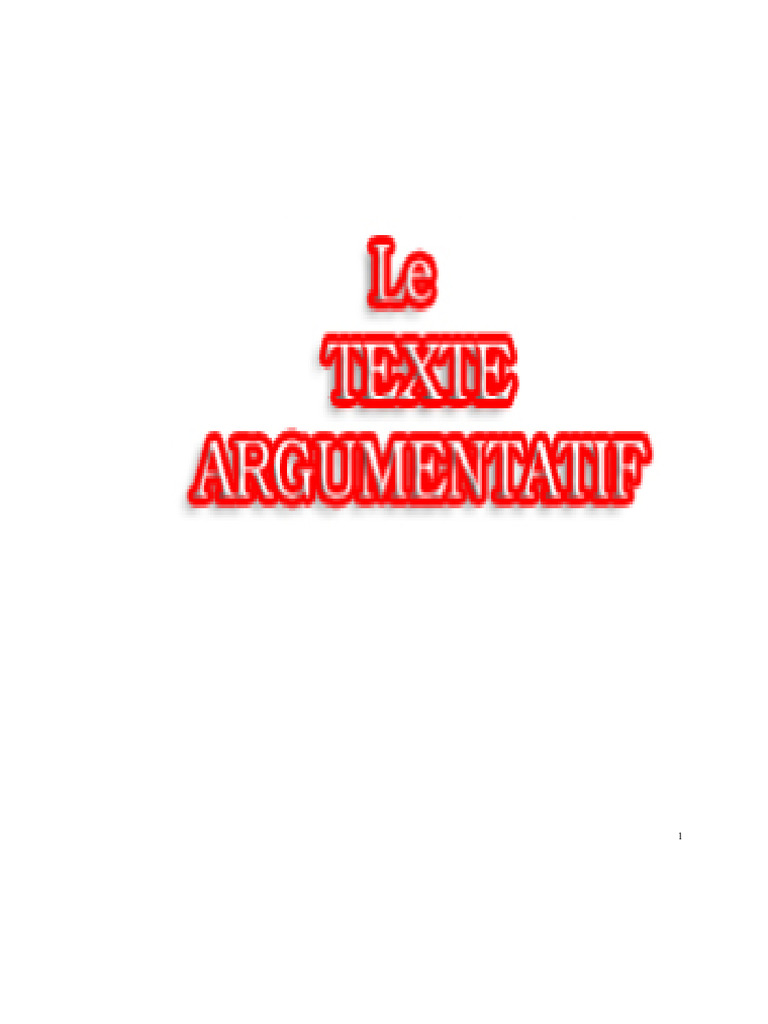 Le Texte Argumentatif | PDF