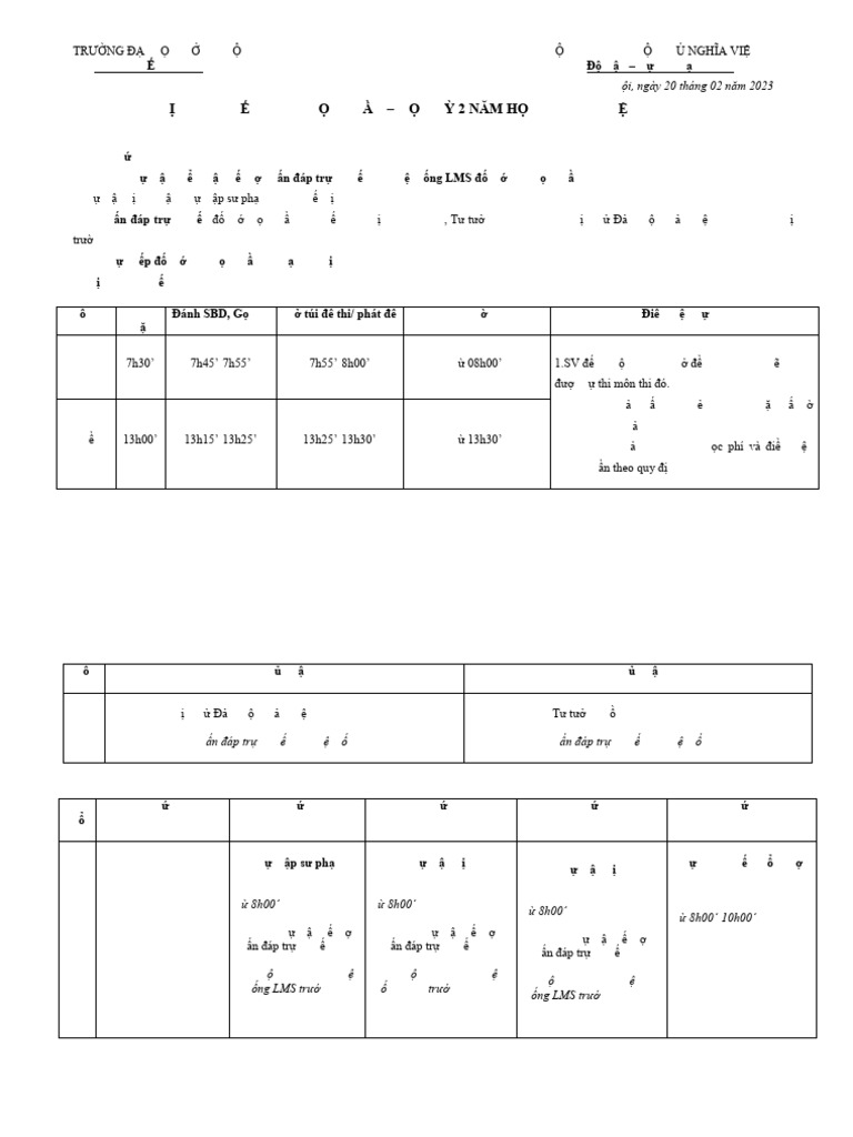 (13.3) Hk2-Lịch Thi KTHP (22-23) | PDF