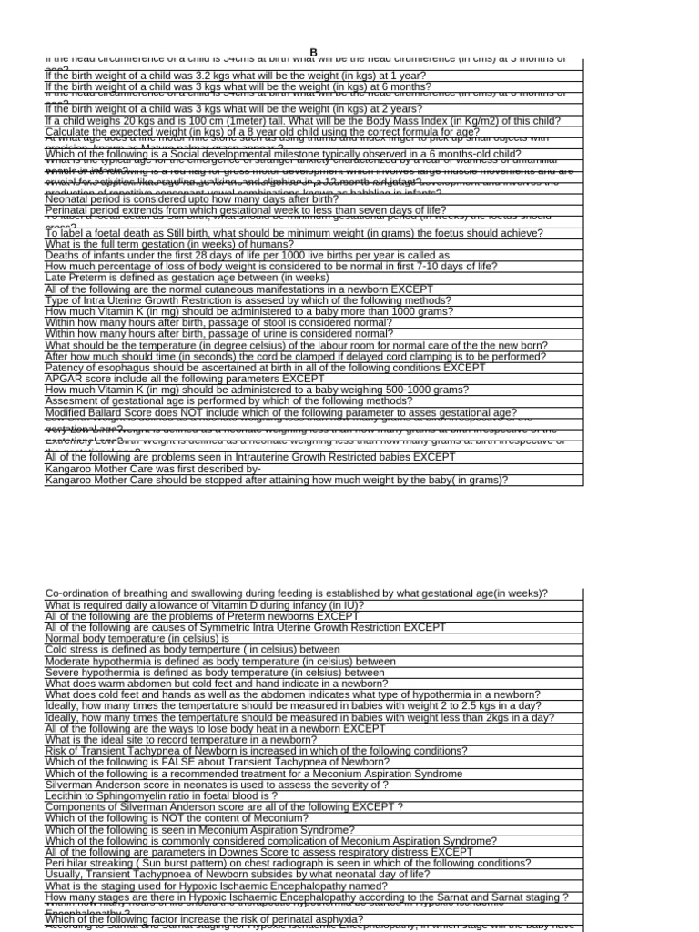 Peds Neonat+general MCQ | PDF | Down Syndrome | Sepsis