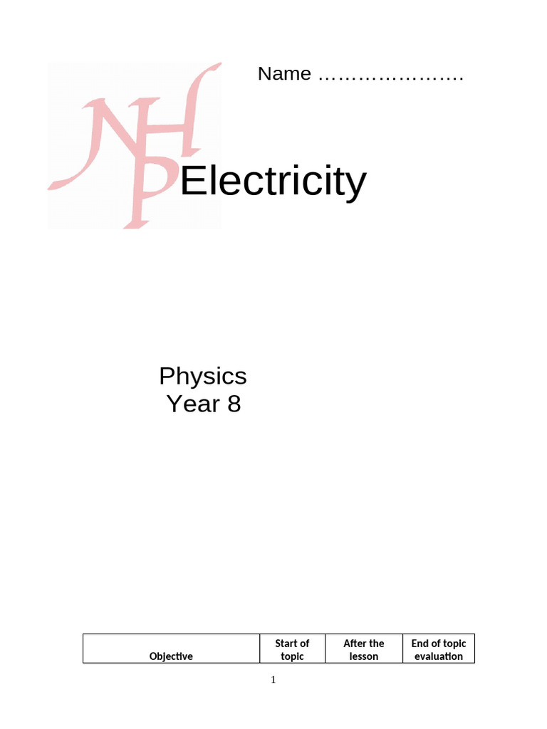 2017 Electricity Booklet | PDF | Series And Parallel Circuits | Switch