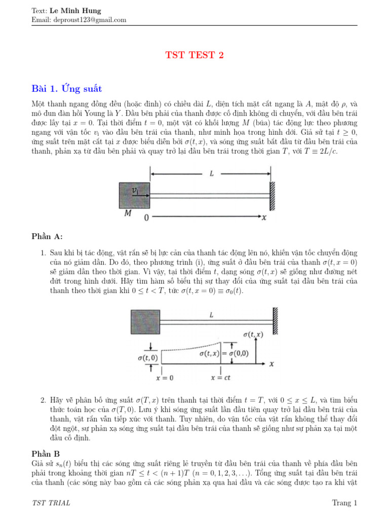 Bài 1. Ứng suất: Tst Test 2 | PDF