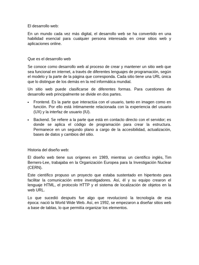 Introducción al Desarrollo Web y HTML | PDF | Red mundial | Internet y web