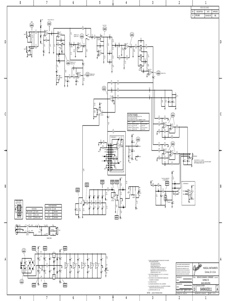 Fender Rumble 30 Schematic Details | PDF