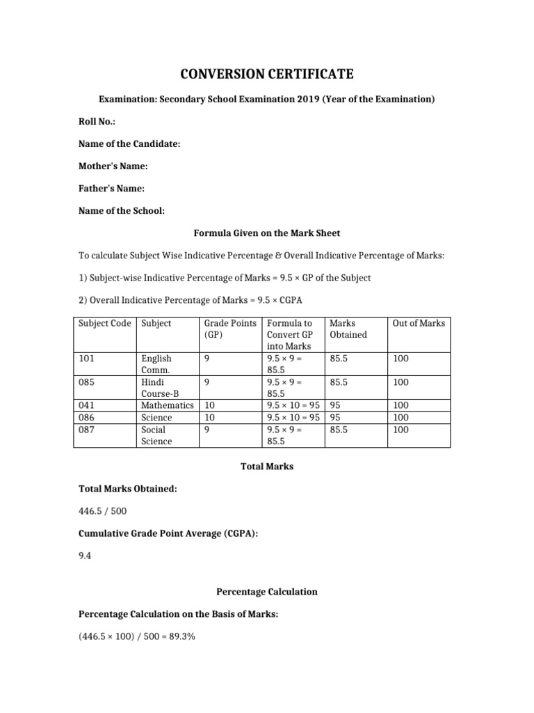Conversion Certificate Corrected | PDF