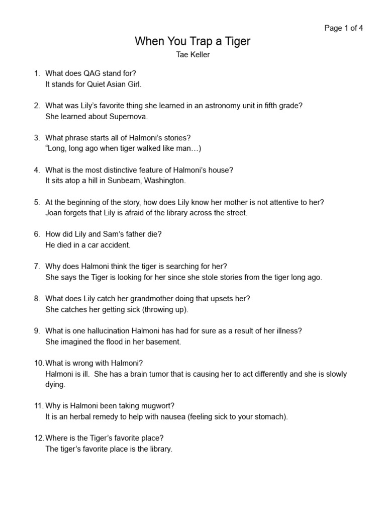 When You Trap a Tiger | PDF