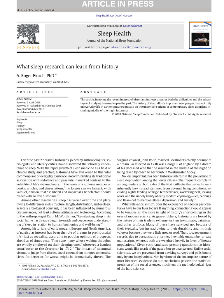 What Sleep Research Can Learn From Histo | PDF | Sleep | Insomnia