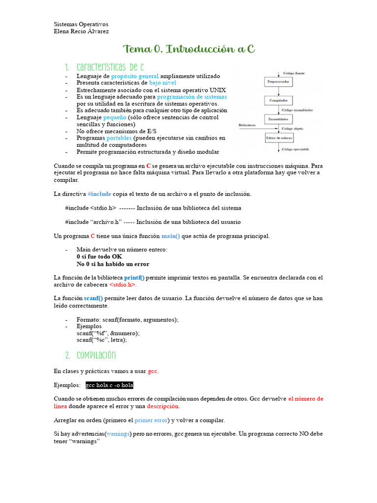 Introducción al Lenguaje C y Compilación | PDF | Puntero (Programación ...