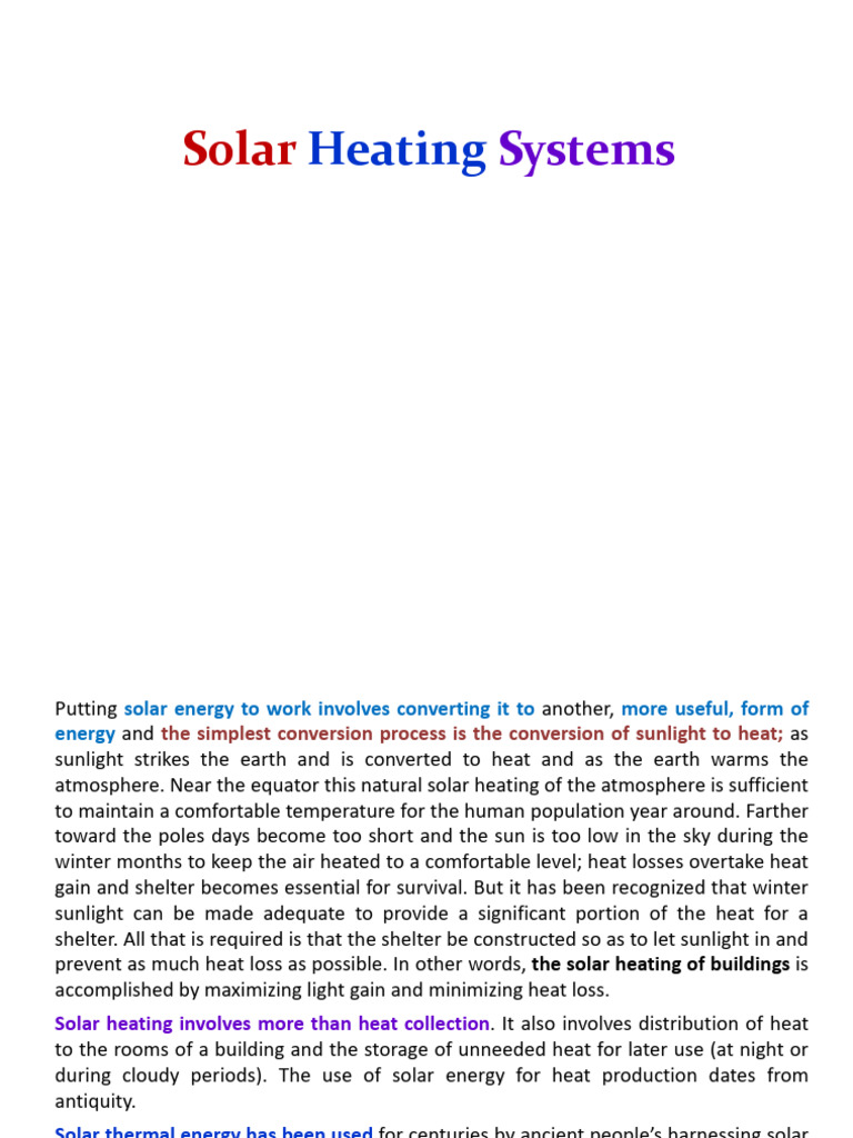 Solar Heating Systems Explained | PDF | Solar Energy | Building Insulation