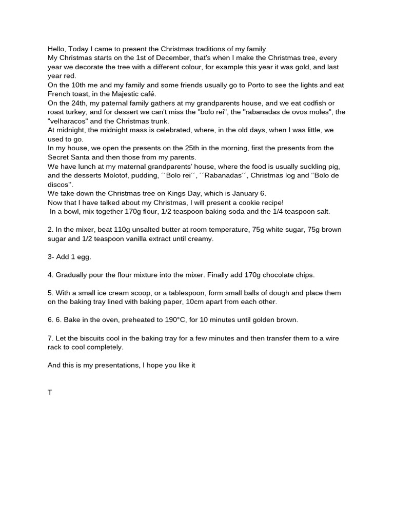 Family Christmas Traditions & Recipe | PDF