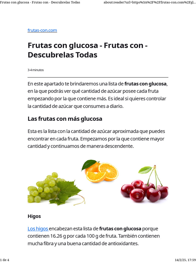 Frutas Con Glucosa - Frutas Con - Descubrelas Todas | PDF | Fruta | Plátano