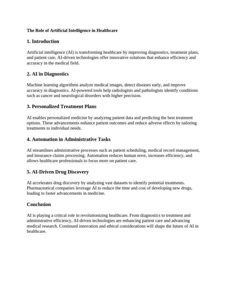 AI Transforming Healthcare | PDF