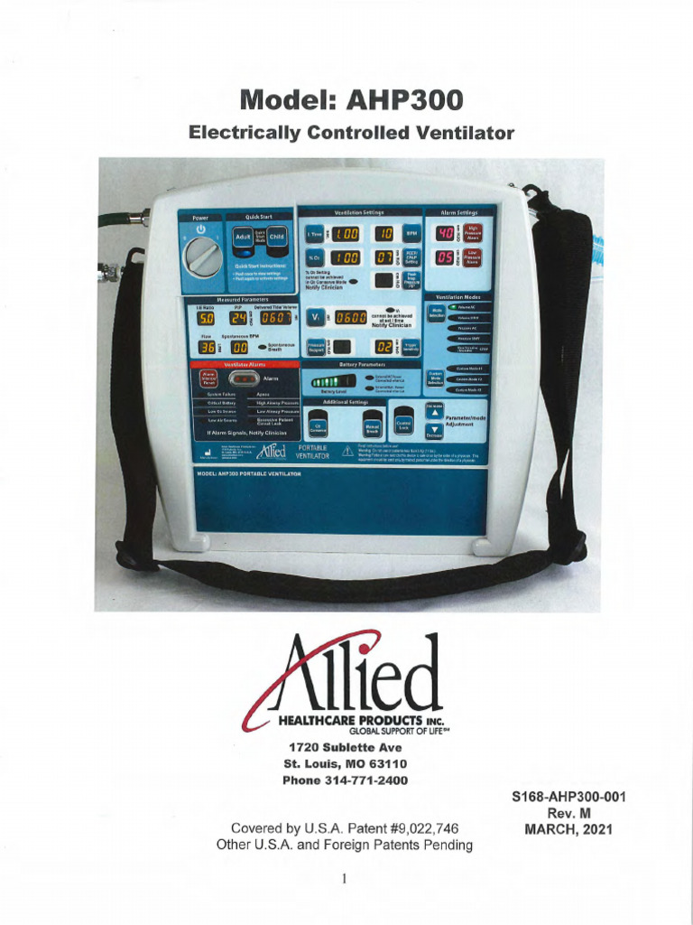 VENTILADOR MANUAL AHP300 S168-AHP300-001 Rev M | PDF | Emergency ...