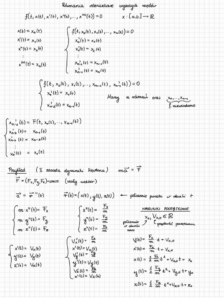 Równania Różniczkowe | PDF