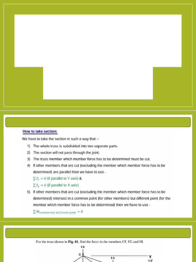 Lecture-18,19_Truss Analysis (Section Method) | PDF