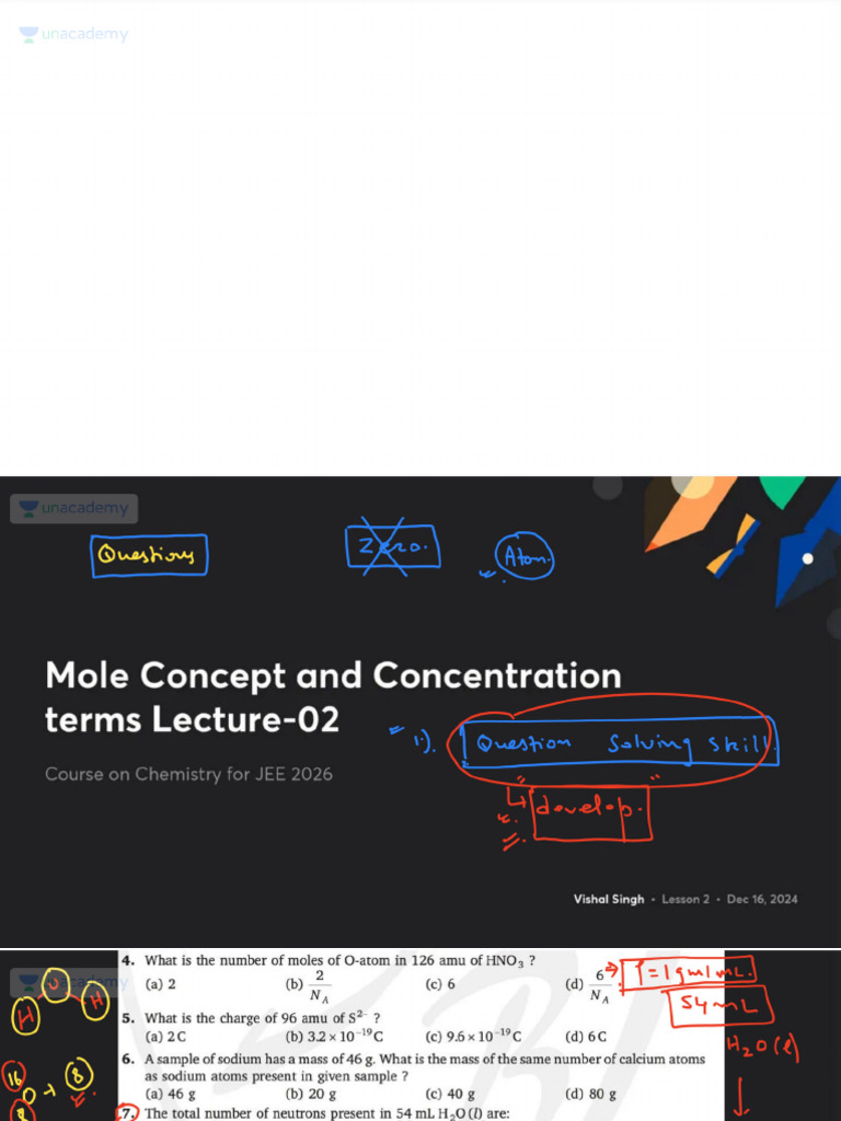 Mole Concept and Concentration Terms Lecture02 With Anno | PDF