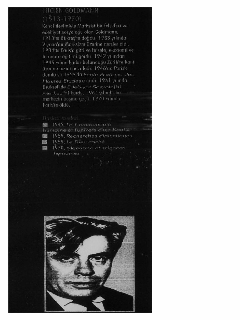 Lucien Goldmann - Roman Sosyolojisi - Www.booktandunya.com | PDF
