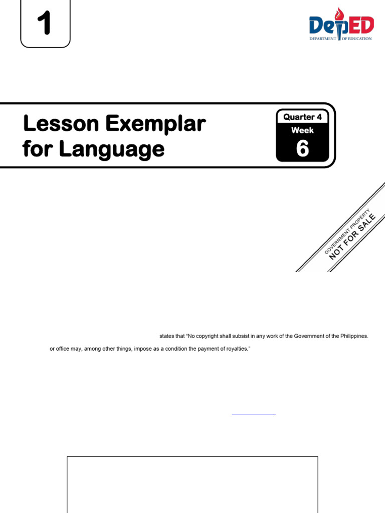 LE - Q4W6 - Language - Redeveloped V3-Final (01-30-2025) | PDF | Copyright | Curriculum