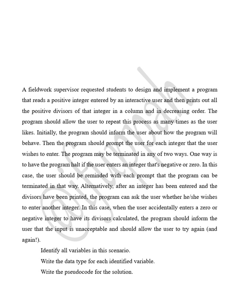 Programming Assignment on Variables | PDF