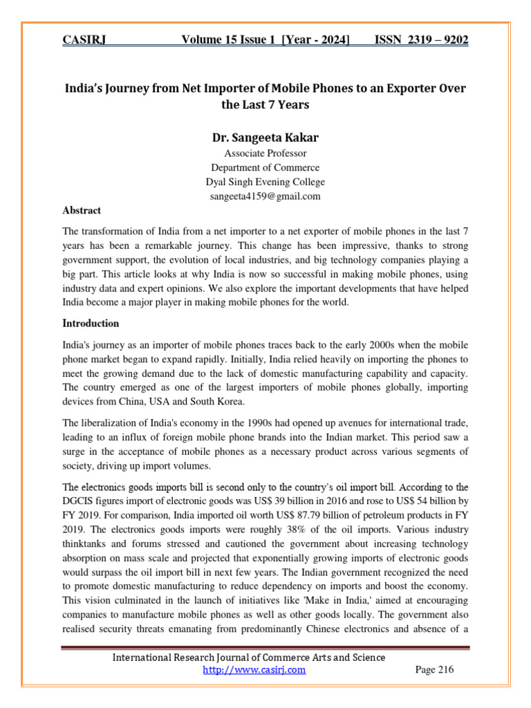 India: From Mobile Phone Importer to Exporter | PDF | Smartphone | Exports