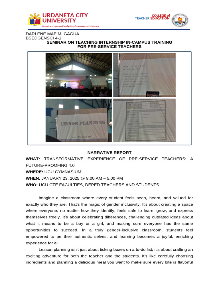 Narrative Report Seminar 2 | PDF