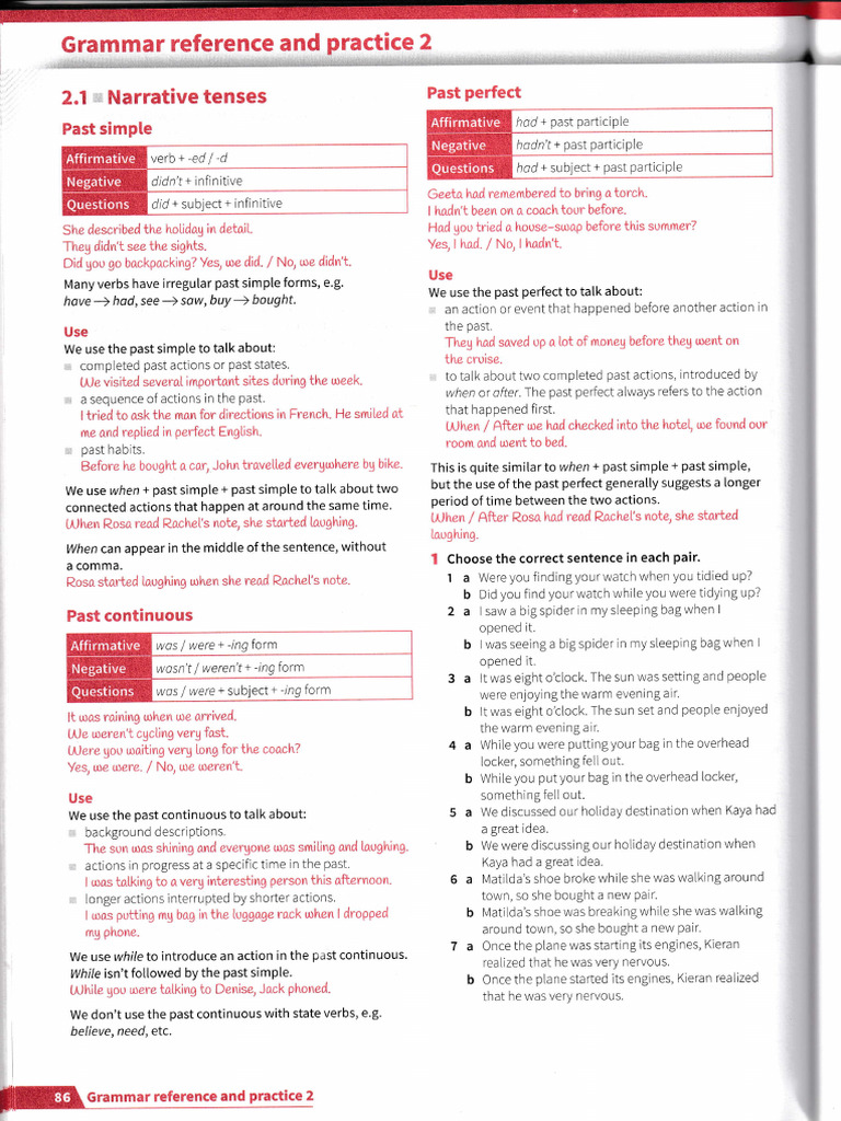 Narrative Tenses (Past Simple and Perfect) | PDF | Perfect (Grammar ...