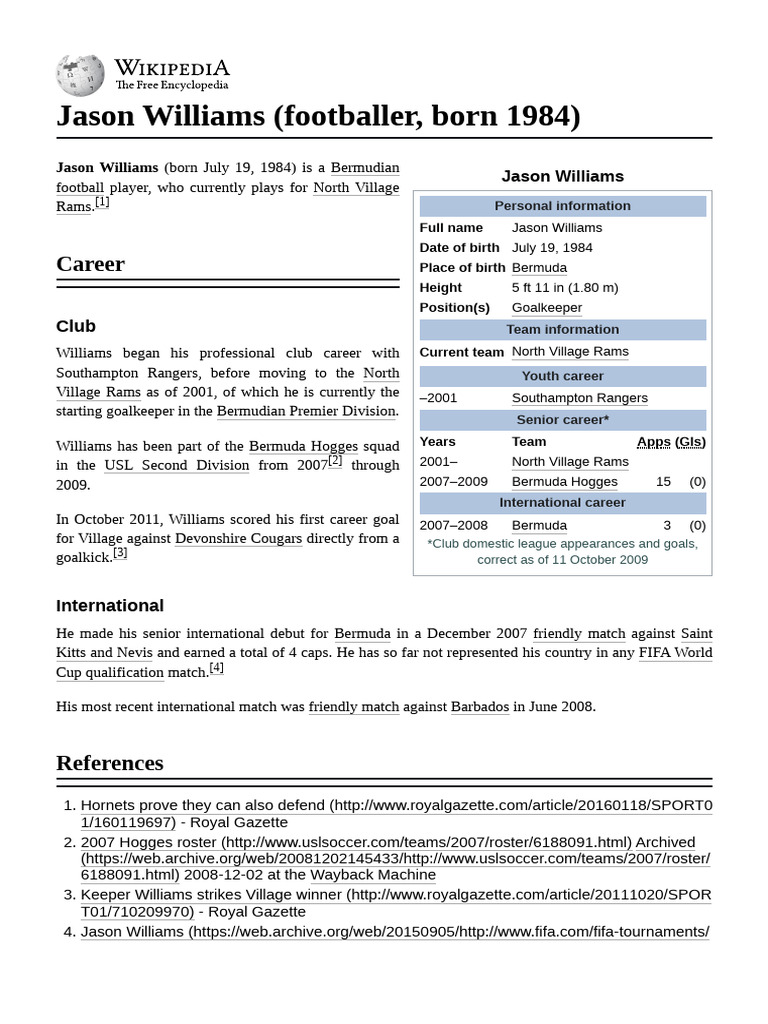 Jason Williams (Footballer, Born 1984) | PDF | Association Football ...