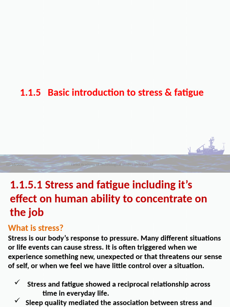 1.1.5 Basic introduction to Stress & fatigue | PDF | Behavioural ...