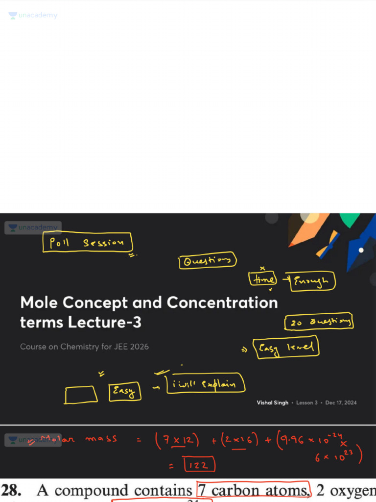 Mole Concept and Concentration Terms Lecture3 With Anno | PDF