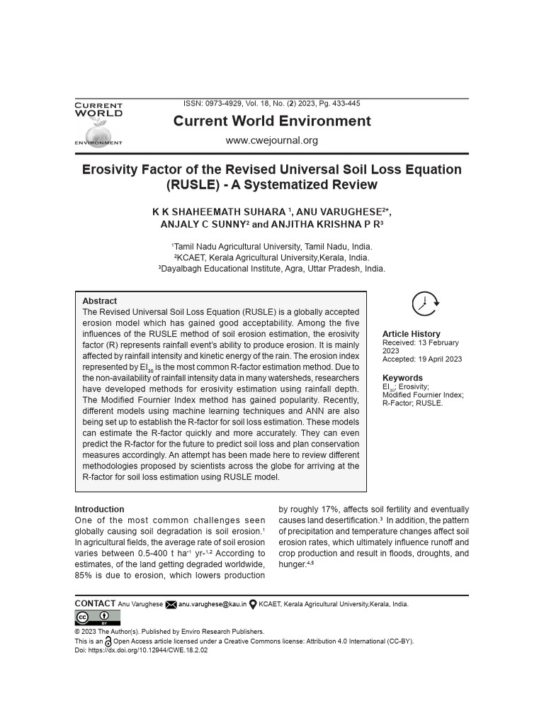 Suhara K K Et Al - 2023 - Erosivity Factor of The Revised Universal ...