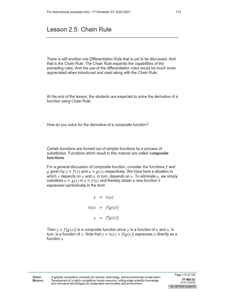 Lesson 2 5 Pdf Derivative Function Mathematics