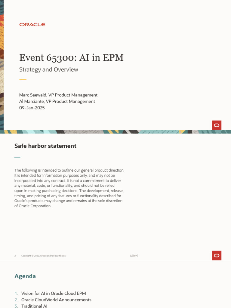 Event 65300 AI in EPM Strategy and Overview | PDF | Artificial ... Event 65300 AI in EPM Strategy and Overview | PDF | Artificial ...