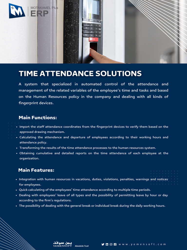 Time Attendance System-En-Yemensoft | PDF