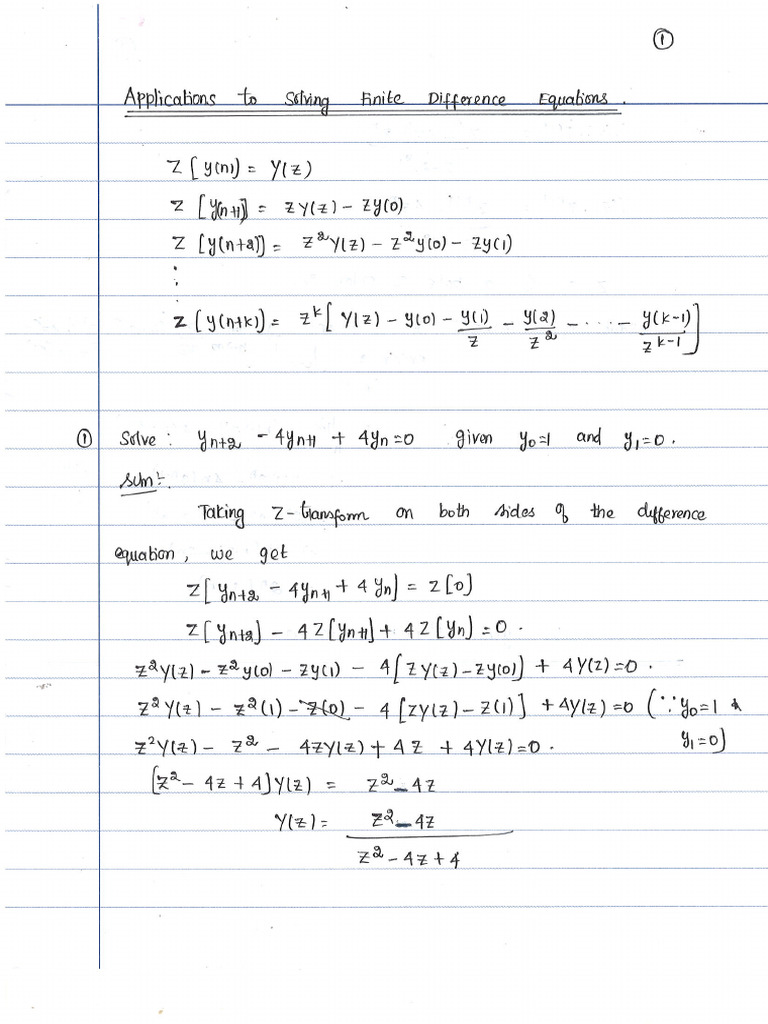 Applications To Solving Finite Difference Equations Pdf