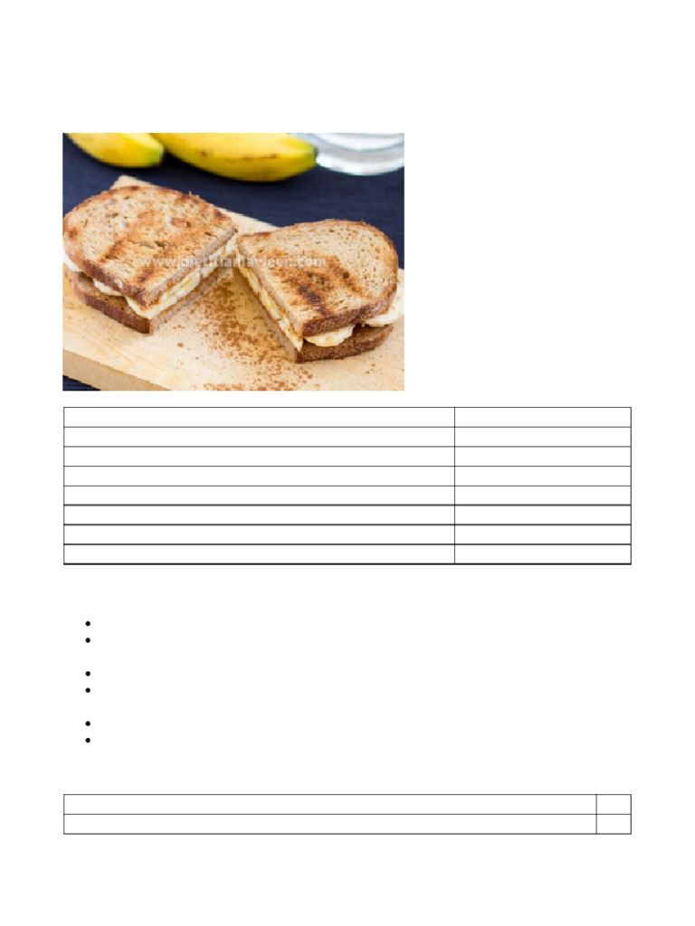 Almond Banana Sandwich For Kids Weight Gain | PDF