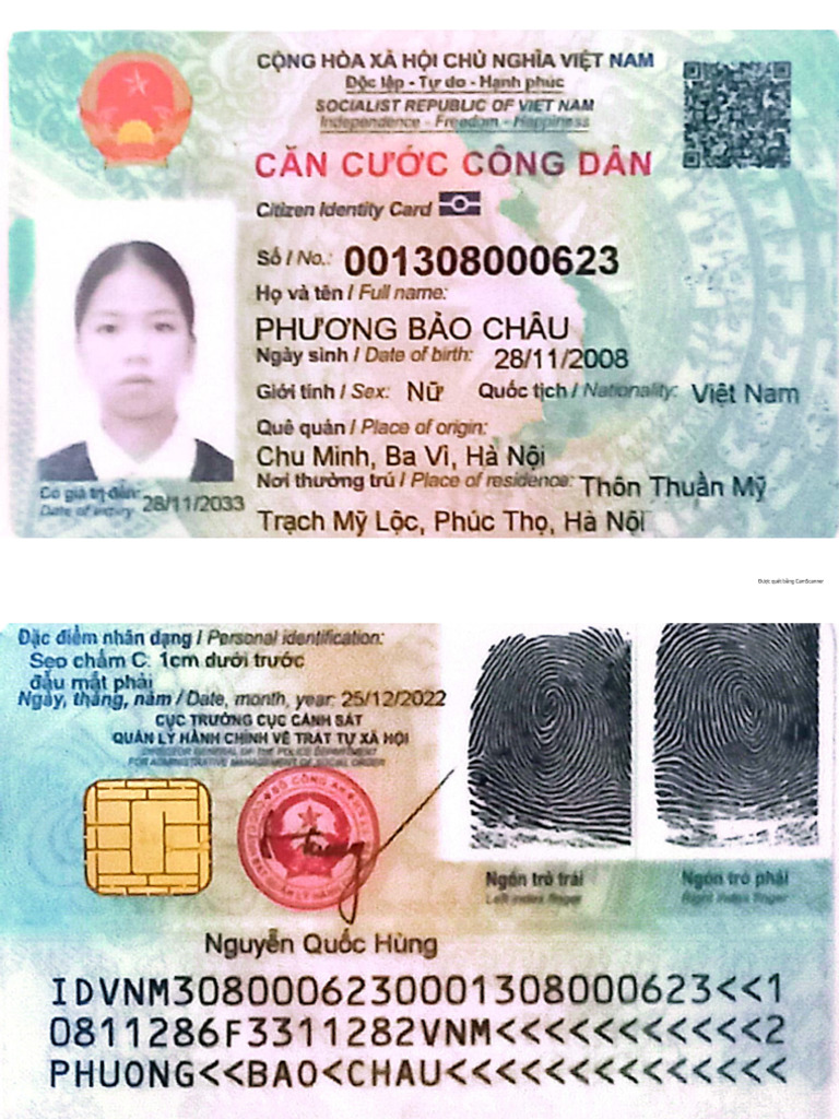 CMND - Phương Bảo Châu - 10 Hóa 1 | PDF
