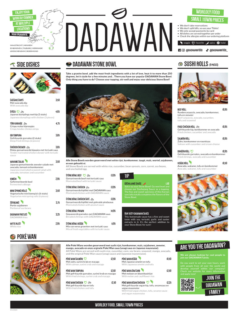 Dadawan menu | PDF | Sauce | Japanese Cuisine
