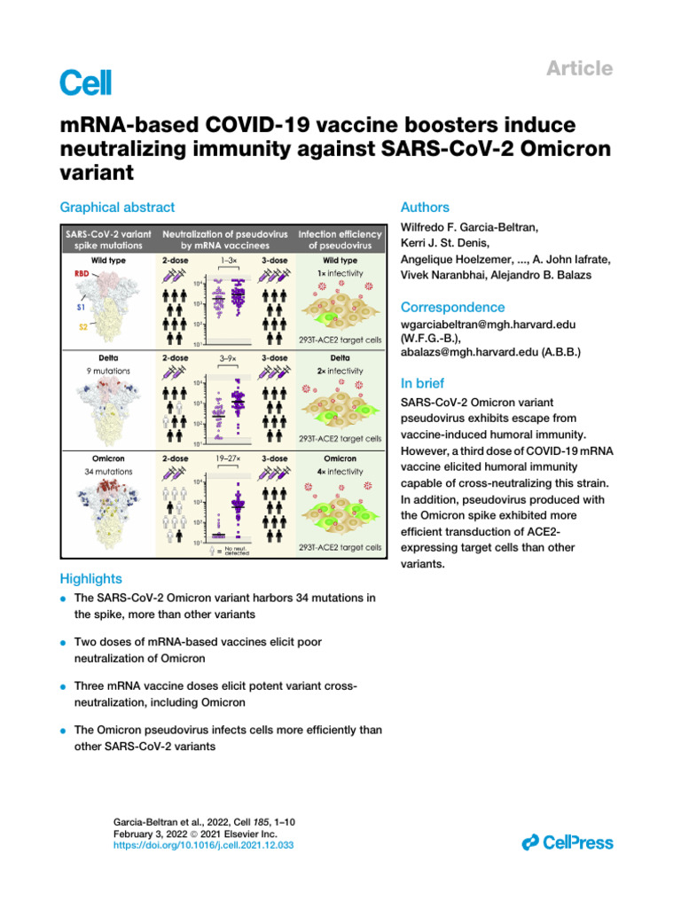 Cell mRNA basen vacines | PDF | Vaccines | Medical Specialties