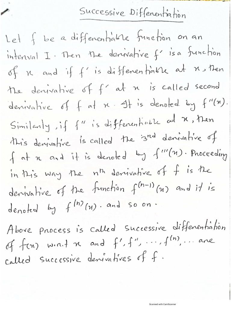 5. Successive Differentiation | PDF