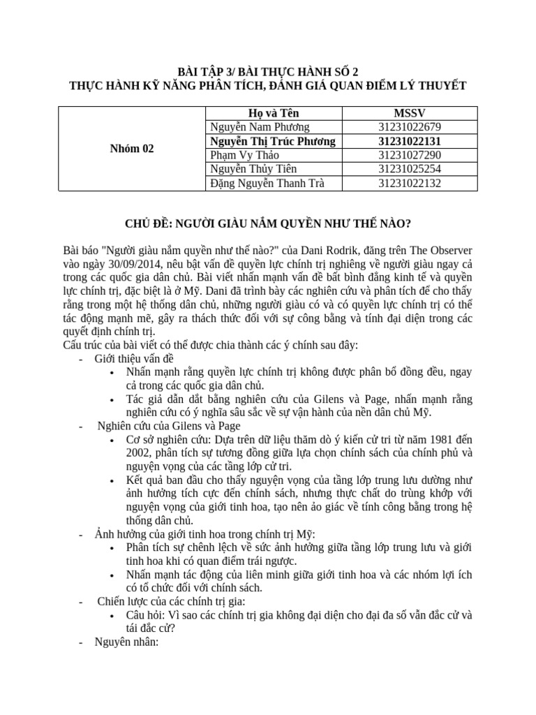 NHÓM 02 - ELP001_K49 - LỚP CÁC HỌC THUYẾT PHÁP LÝ ST3 - BÀI TẬP2 (Nhóm trưởng đại diện nhóm nộp ...