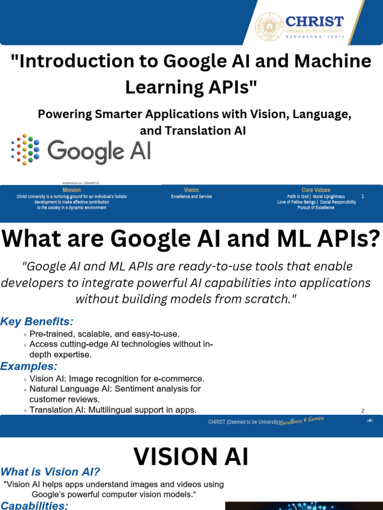 Google AI and Machine Learning APIs | PDF | Artificial Intelligence ...