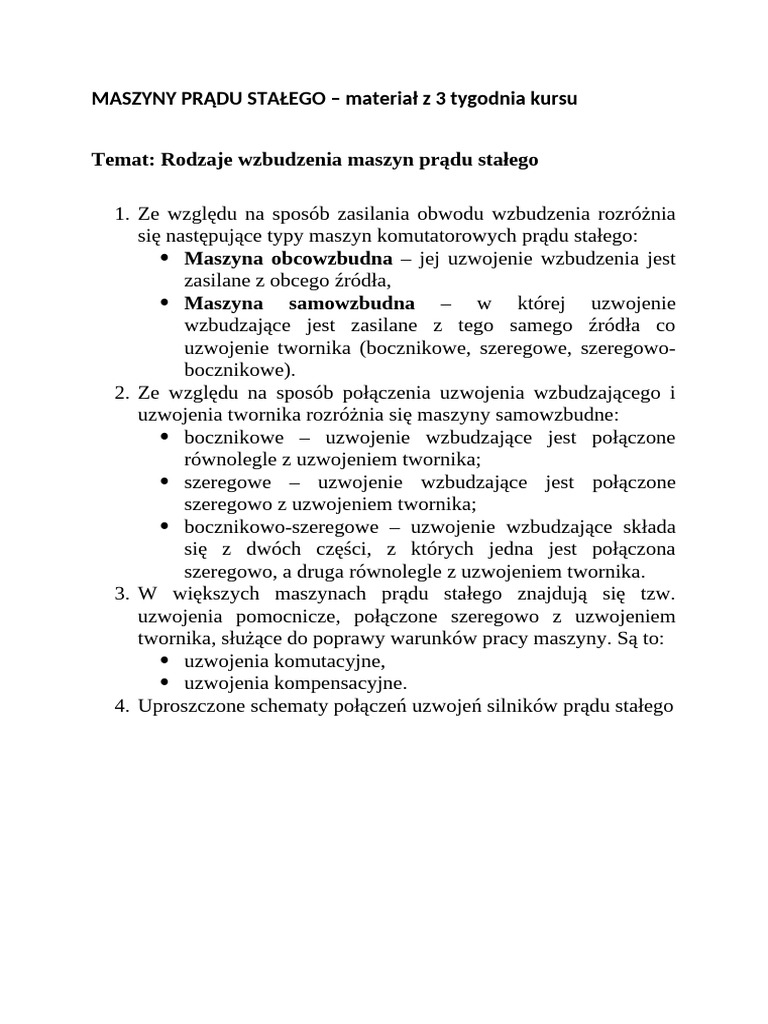 Maszyny Prądu Stałego-P.borkowski Na Egzamin | PDF