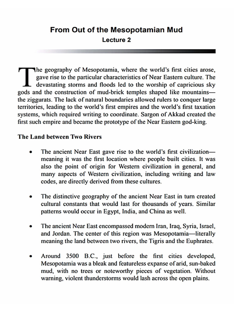 First Lecture # Mesopotamia | PDF