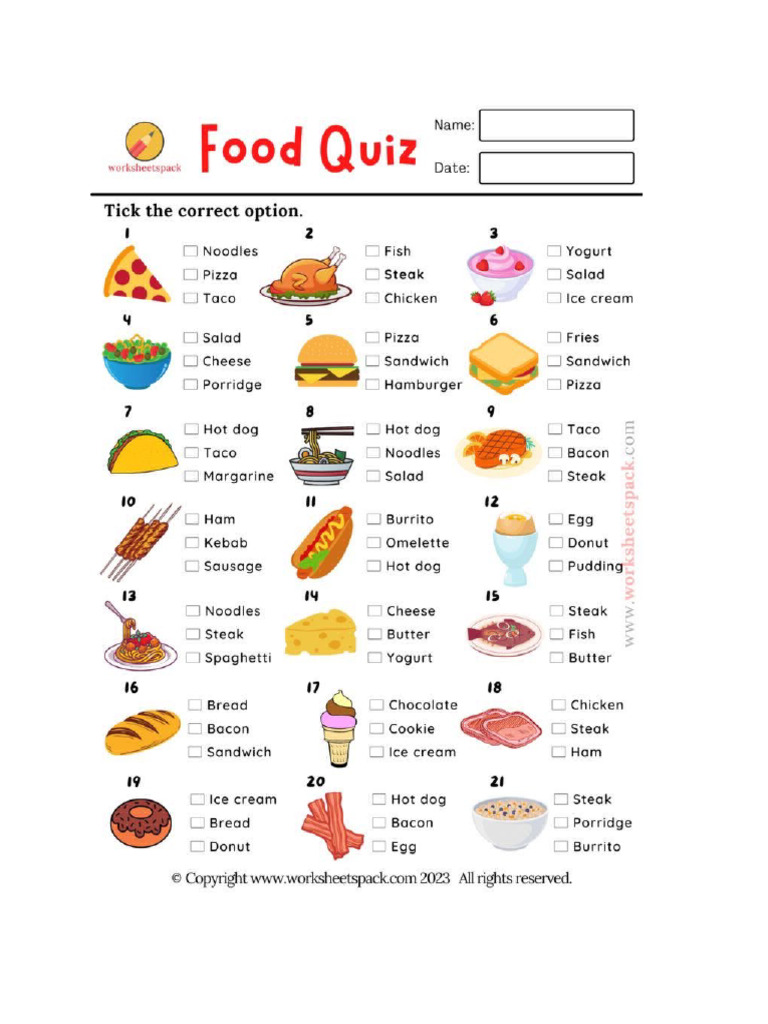 Doc368-Food Quiz | PDF