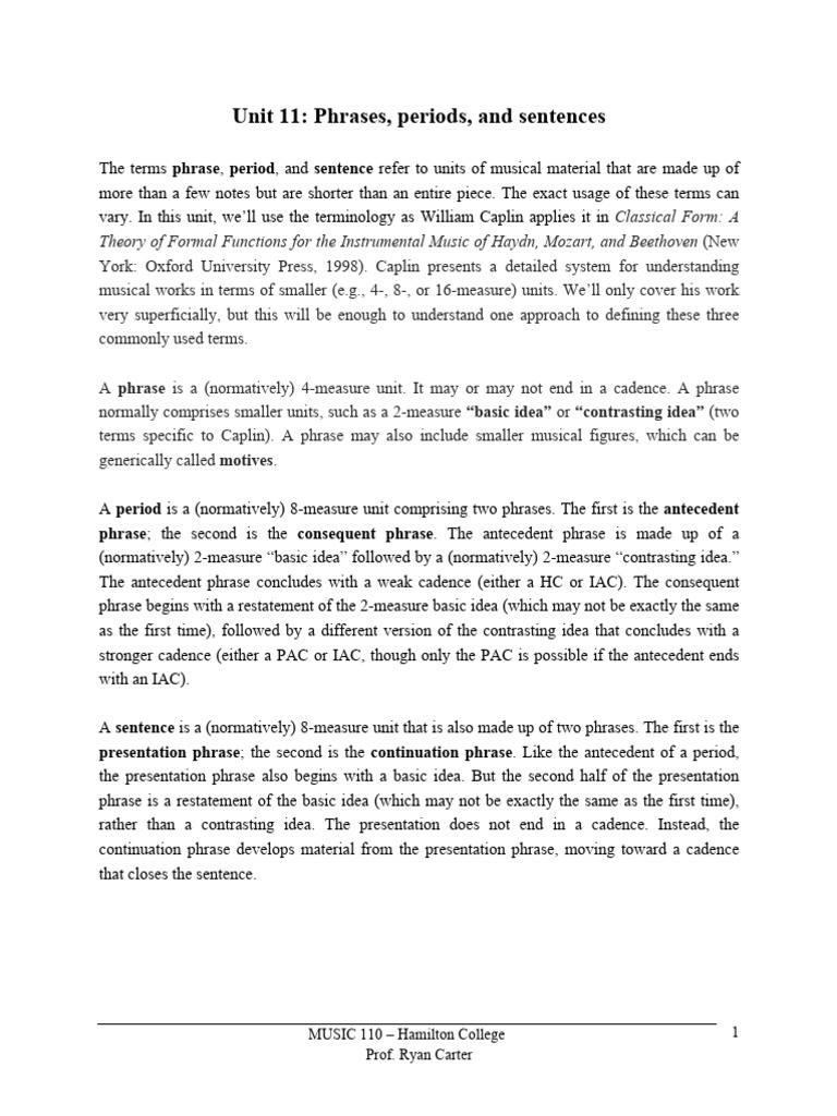 Understanding Musical Phrases and Periods | PDF | Musical Compositions ...